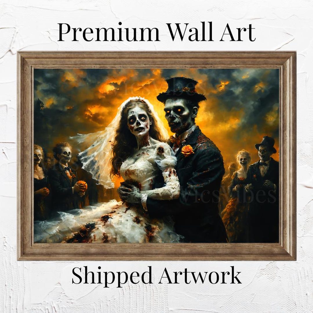 Undying Love Gothic Zombie Wedding Portrait Hauntingly Romantic Art for ...