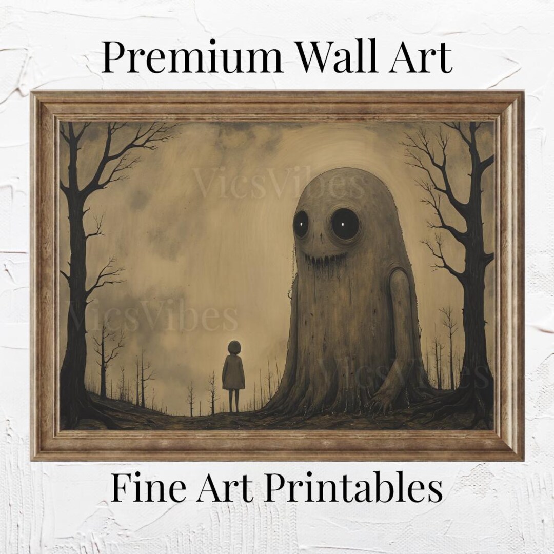 Disturbing Horror Art Digital Download Gothic Creature Abstract Wall ...