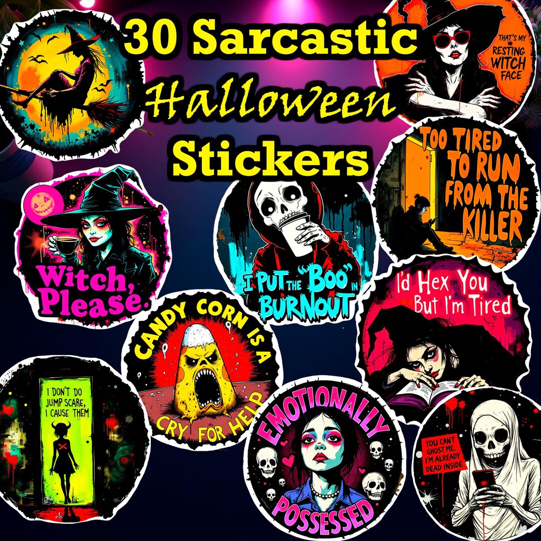 Horror Sticker Pack Funny Horror Vinyl Stickers for Laptop Water Bottle ...