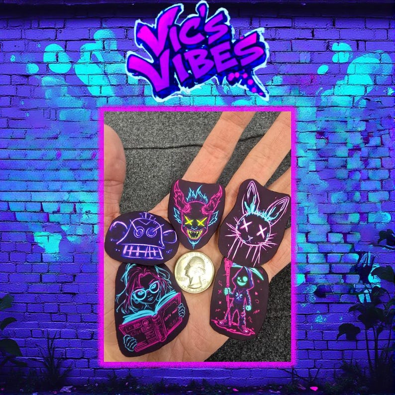 Jinx Arcane Inspired Neon Stickers Soft Matte Cyberpunk Sticker ...