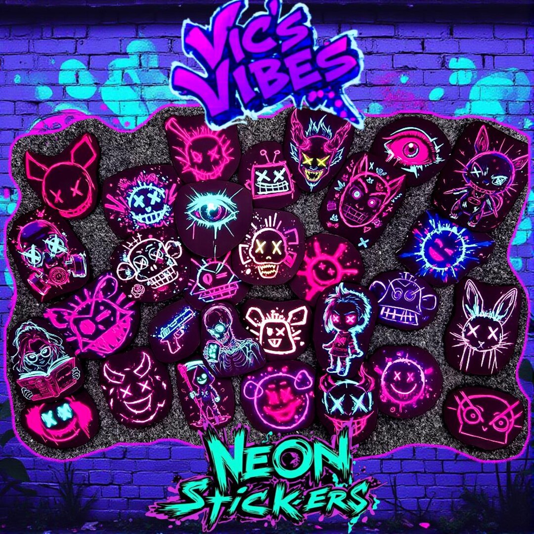 Jinx Arcane Inspired Neon Stickers Soft Matte Cyberpunk Sticker ...