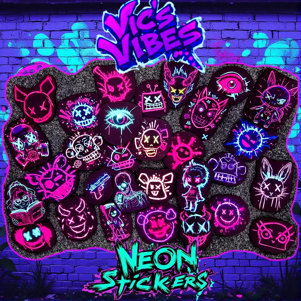 Jinx Arcane Inspired Neon Stickers Soft Matte Cyberpunk Sticker ...
