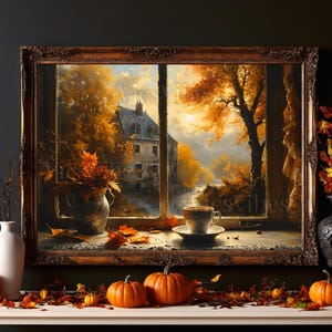 French Country Wall Art Printable Rustic Fall Landscape Vintage Autumn ...