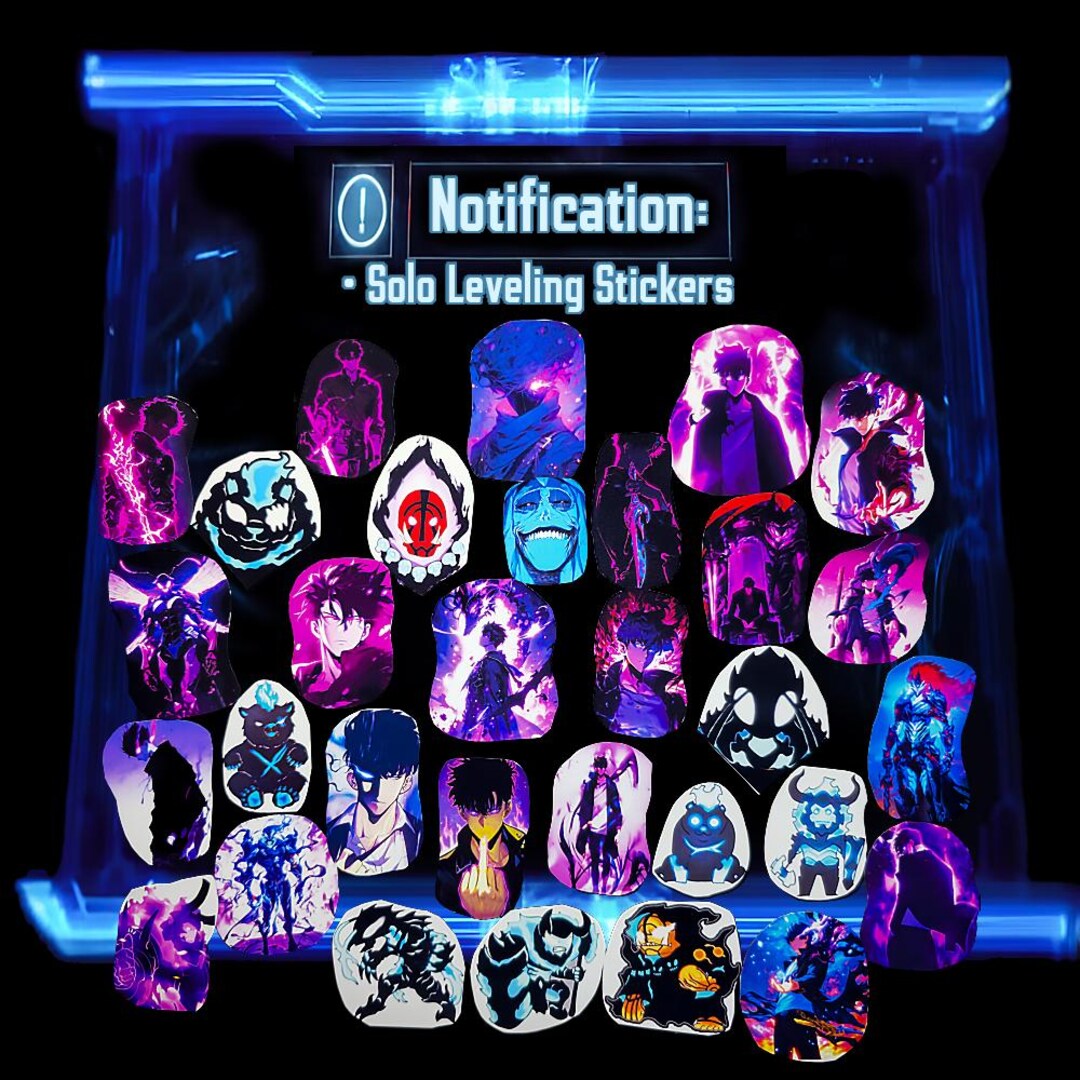 Solo Leveling Anime Stickers 30 Waterproof Pack Matte Vinyl Stickers ...