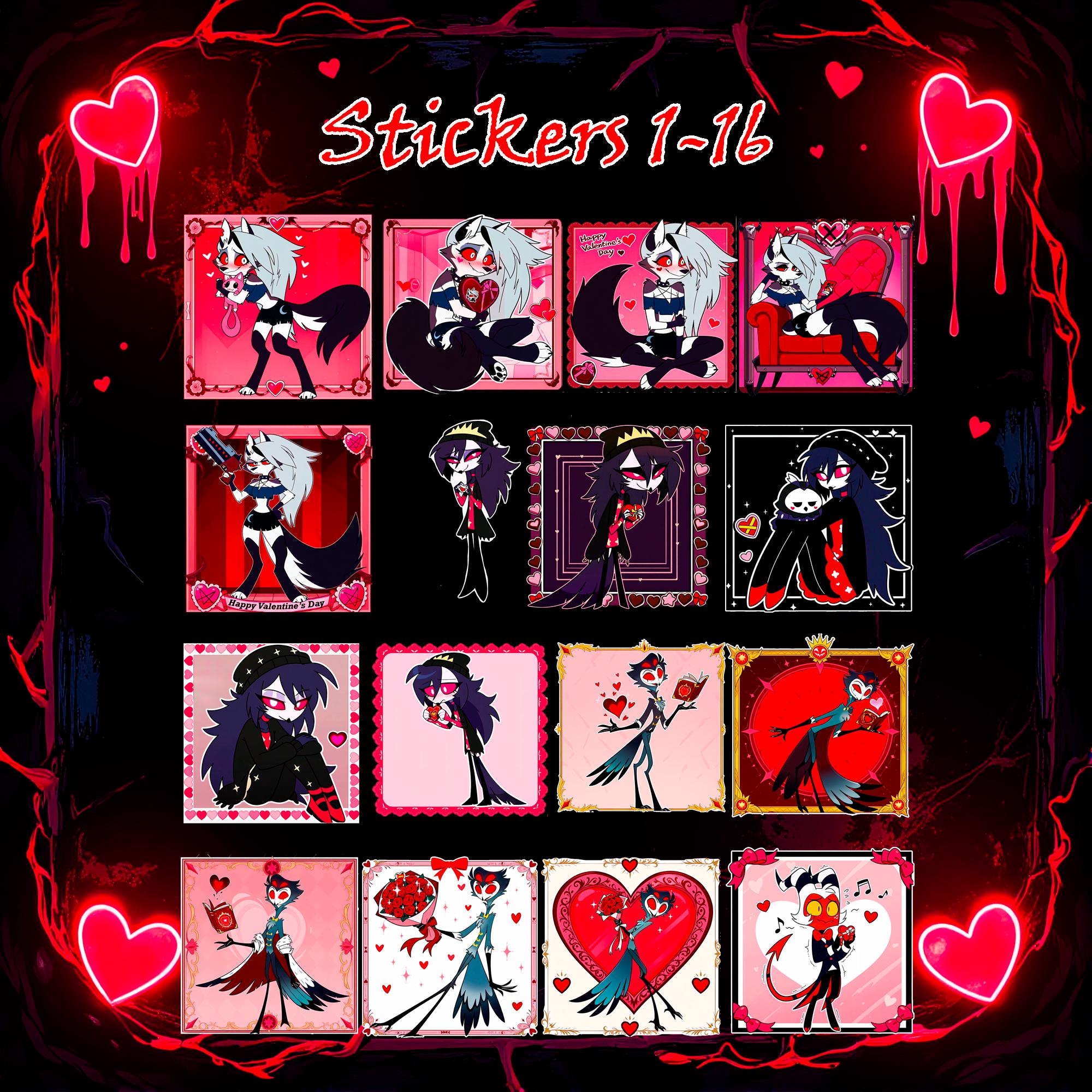 Helluva Boss Valentine Stickers Set of 30 Cute Demon Couples Stickers ...