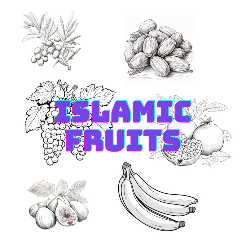 Printable Islamic Fruit Coloring Page| Unlimited Print| Quran and ...
