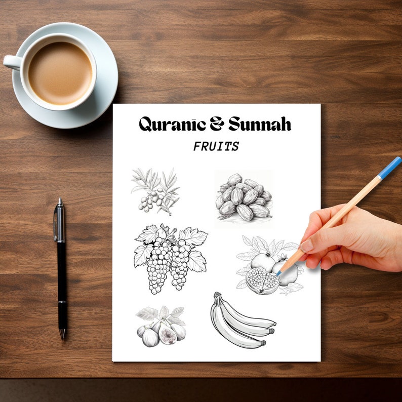 Printable Islamic Fruit Coloring Page| Unlimited Print| Quran and ...
