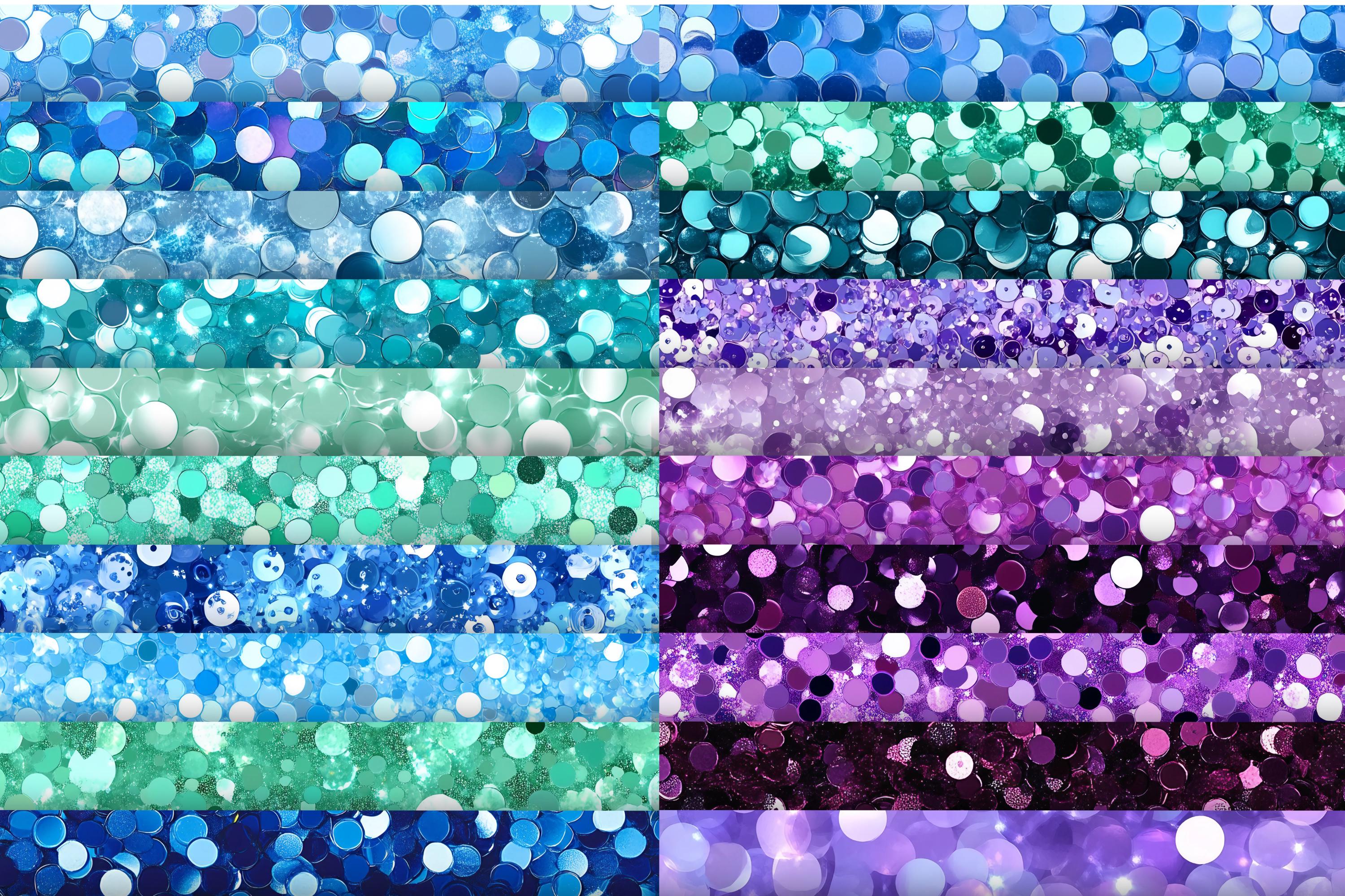 100 Glitter Digital Paper, Commercial Use PNG Glittered Paper, Rainbow ...