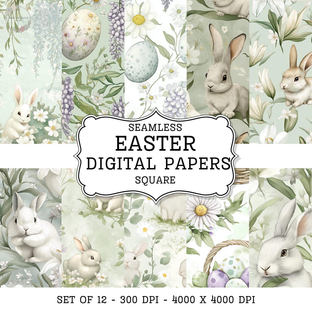 Cute Easter Pattern, Easter Bunny Paper, Easter Papers, Pastel Paper ...