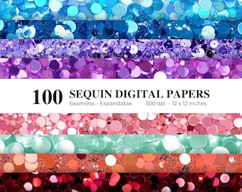 100 Chunky Glitter Digital Paper, Commercial Use Instant Download JPEG ...