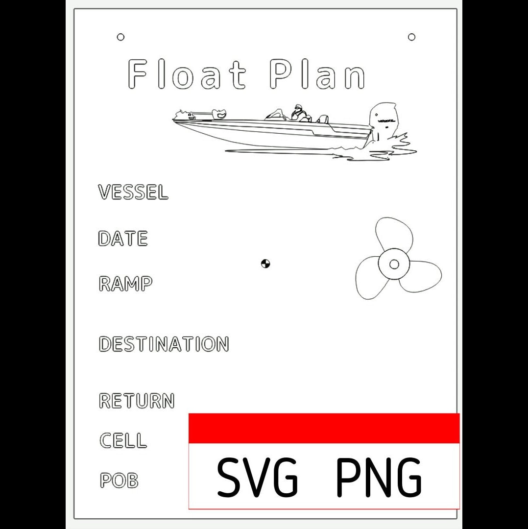 SVG , PNG Custom Boating Safety Float Plan With Bass Boat - Ready for ...