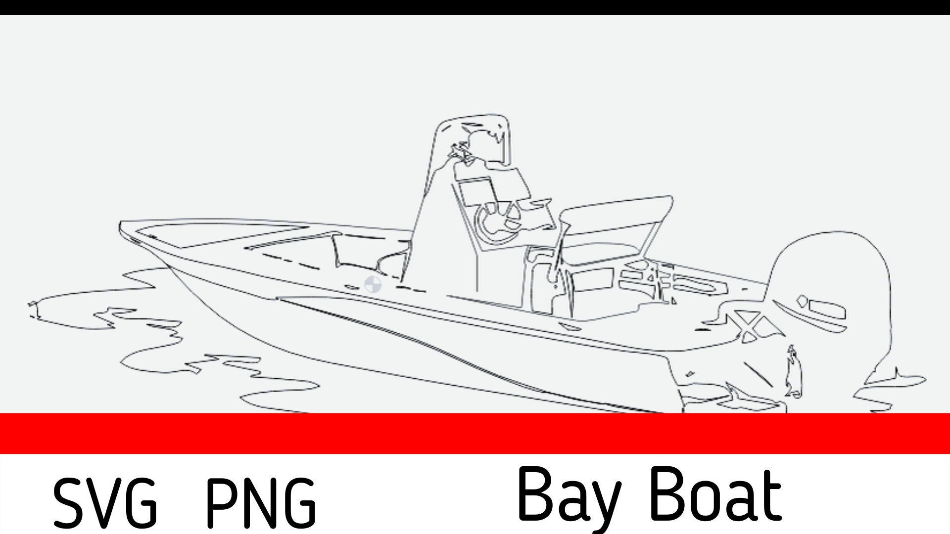Modern Bay Boat SVG and PNG File - Bay Boat SVG for Cnc Router or Laser ...
