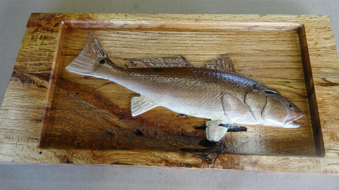 Backwater Redfish CNC Carved 3d Hand Painted Plaque With Integral Frame ...