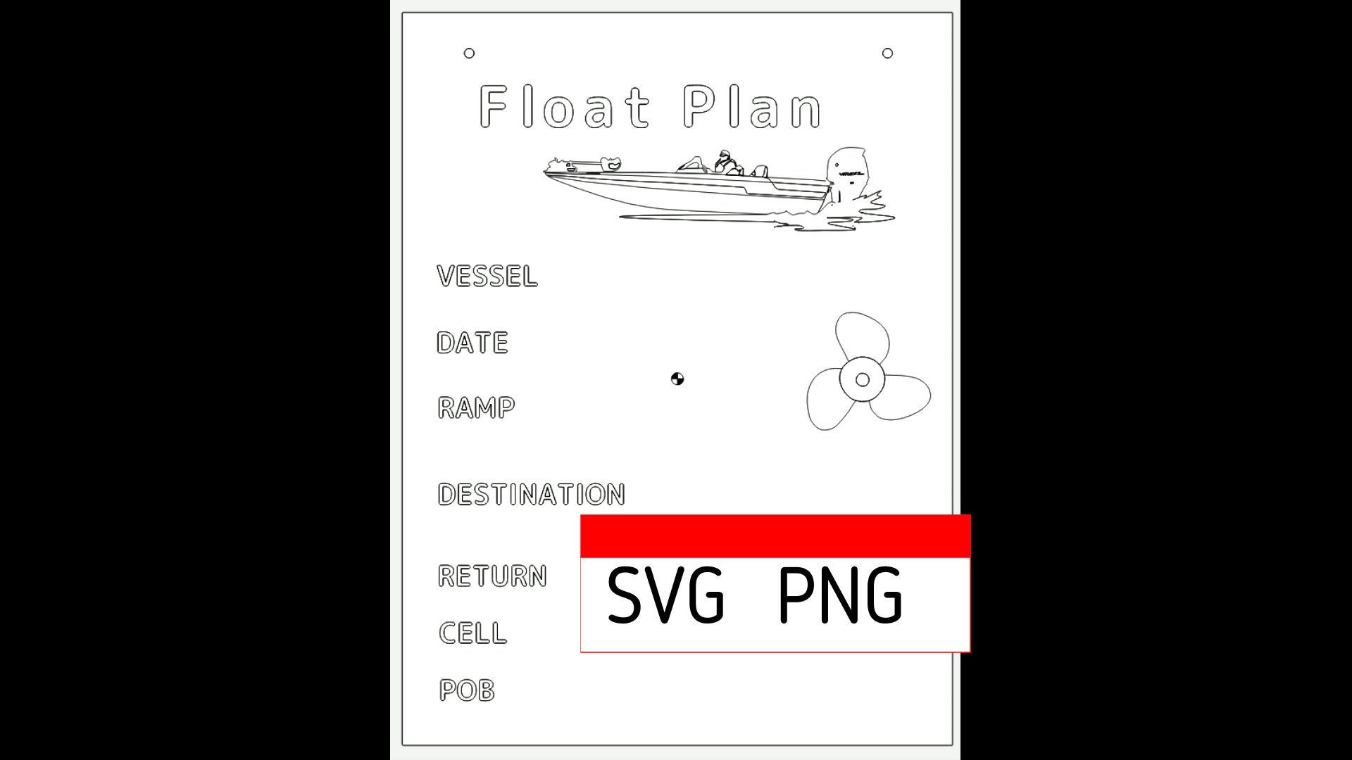SVG , PNG Custom Boating Safety Float Plan With Bass Boat - Ready for ...