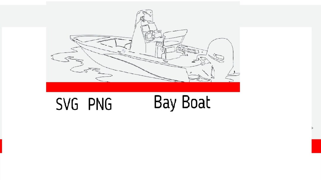 Modern Bay Boat SVG and PNG File - Bay Boat SVG for Cnc Router or Laser ...