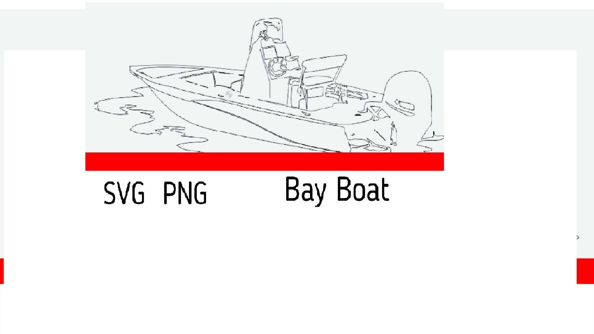 Modern Bay Boat SVG and PNG File - Bay Boat SVG for Cnc Router or Laser ...