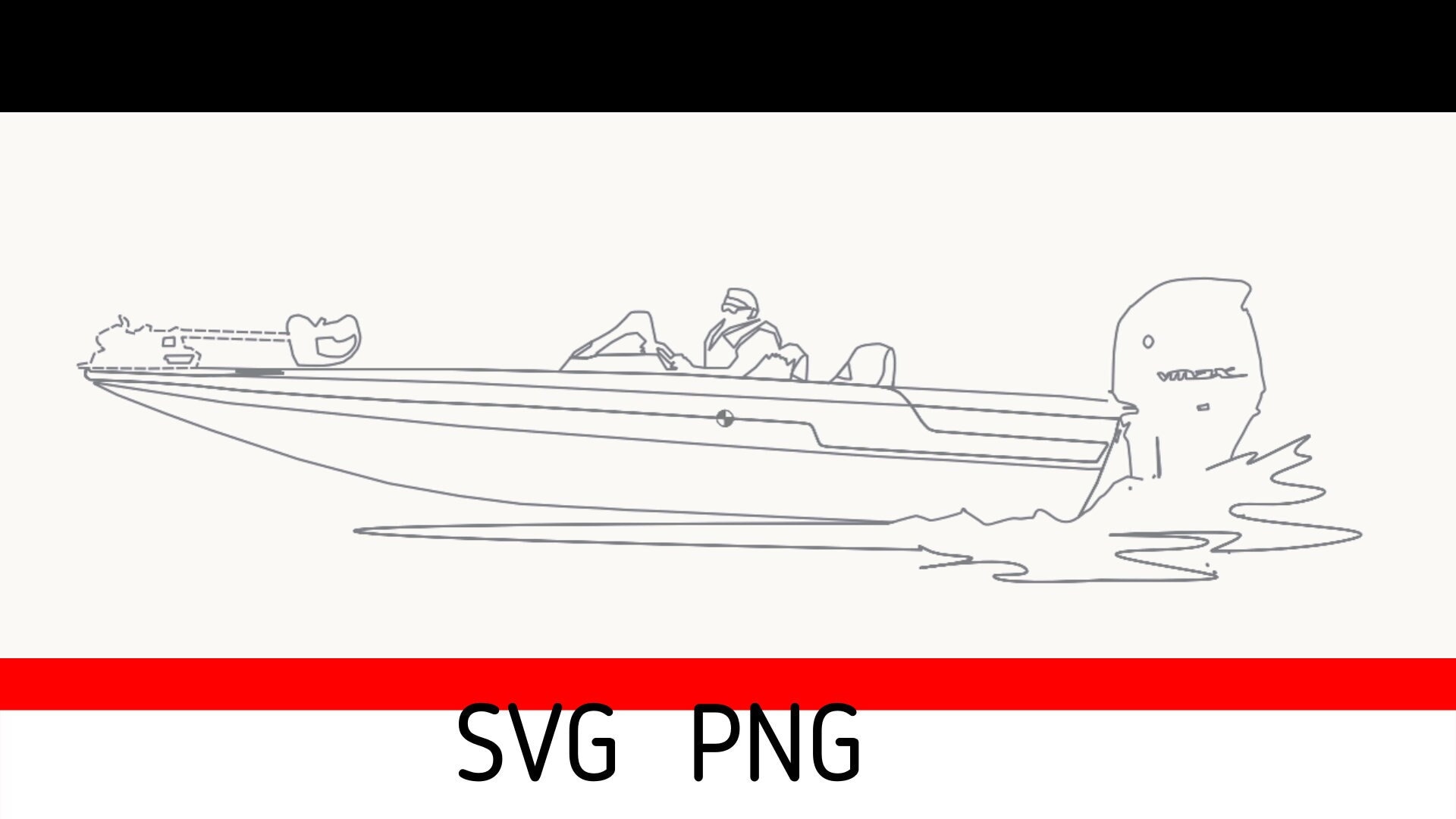 Modern Bass Boat SVG - Modern Bass Boat PNG - Bass Boat SVG - Etsy