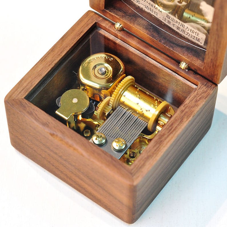 Custom Engraved Wooden Music Box | Custom Anniversary Gift for Couples ...