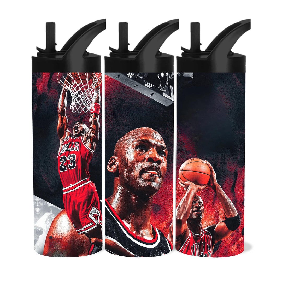 Michael Jordan 20oz Water Bottle, Gift for Basketball Fan, Travel Mug ...