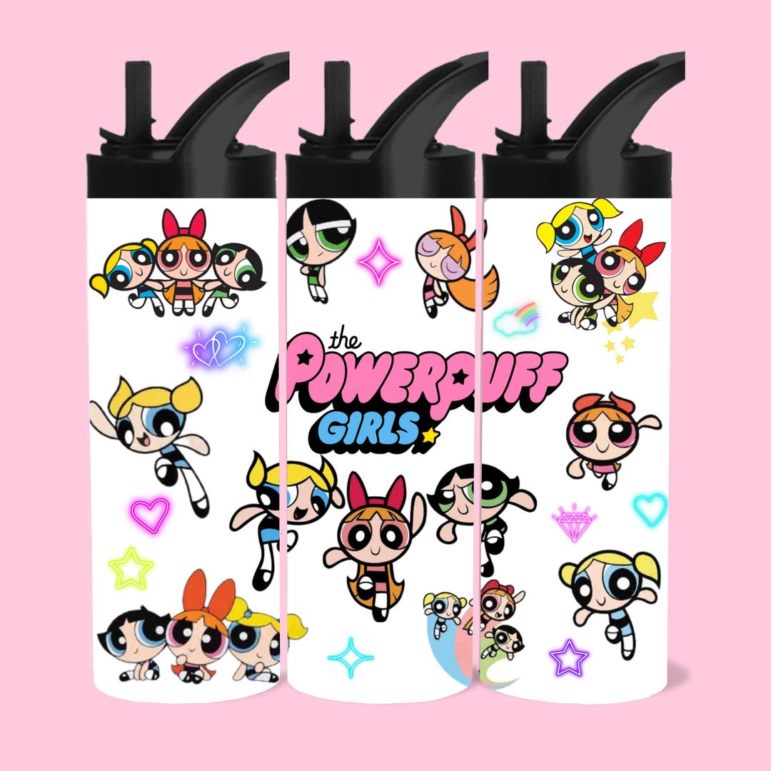 Powerpuff Girls 20oz Water Bottle, Personalized Powerpuff Girls Item ...