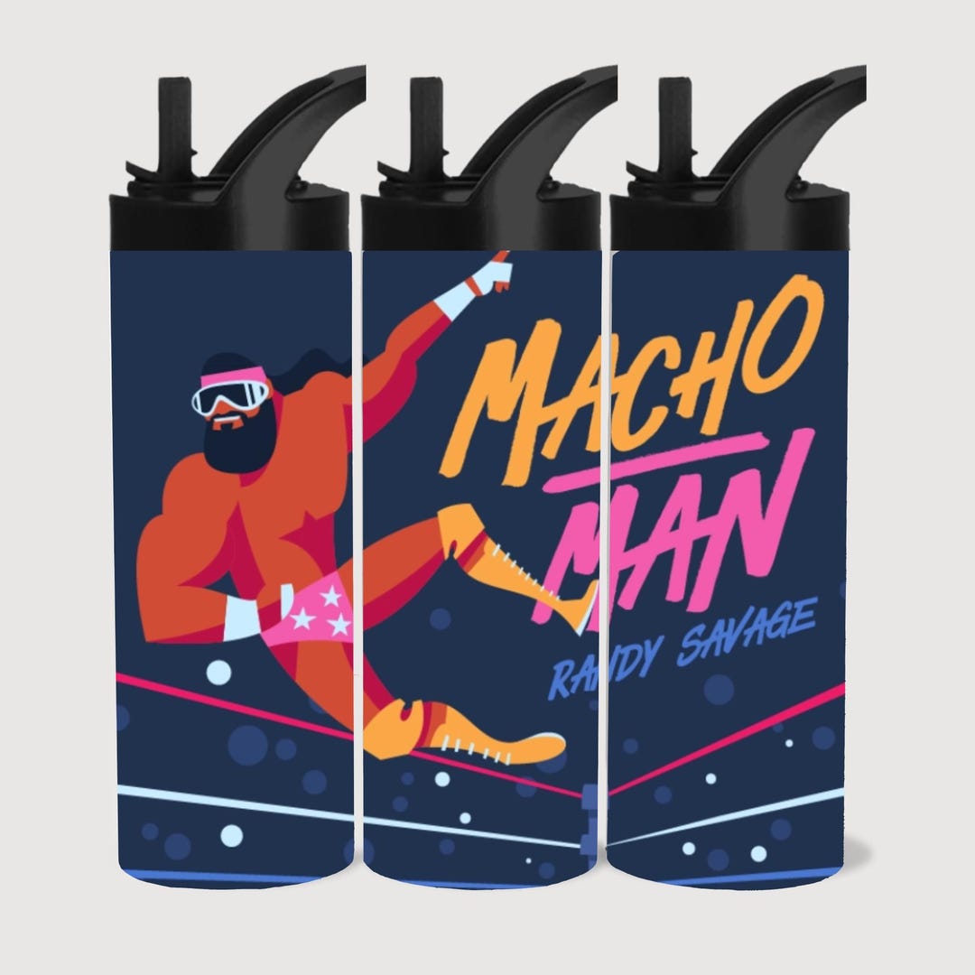 Macho Man 20oz Tumbler, Wrestling Fan, Tumbler, Travel Mug, Sports ...