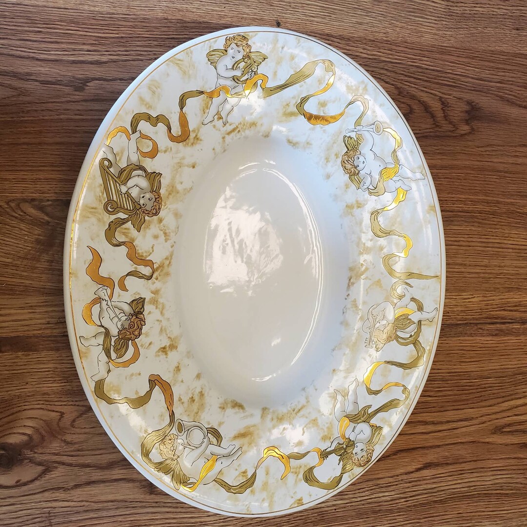 Golden Cherubs Ceramic Ware Made for Crystal Class XXL Centerpiece ...