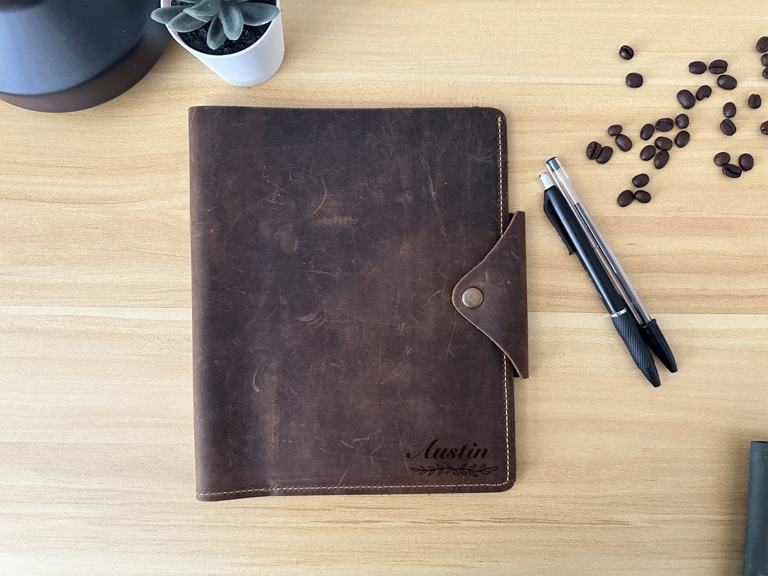 Engraved Leather Journal Cover, Personalized Leather Diary Cover ...
