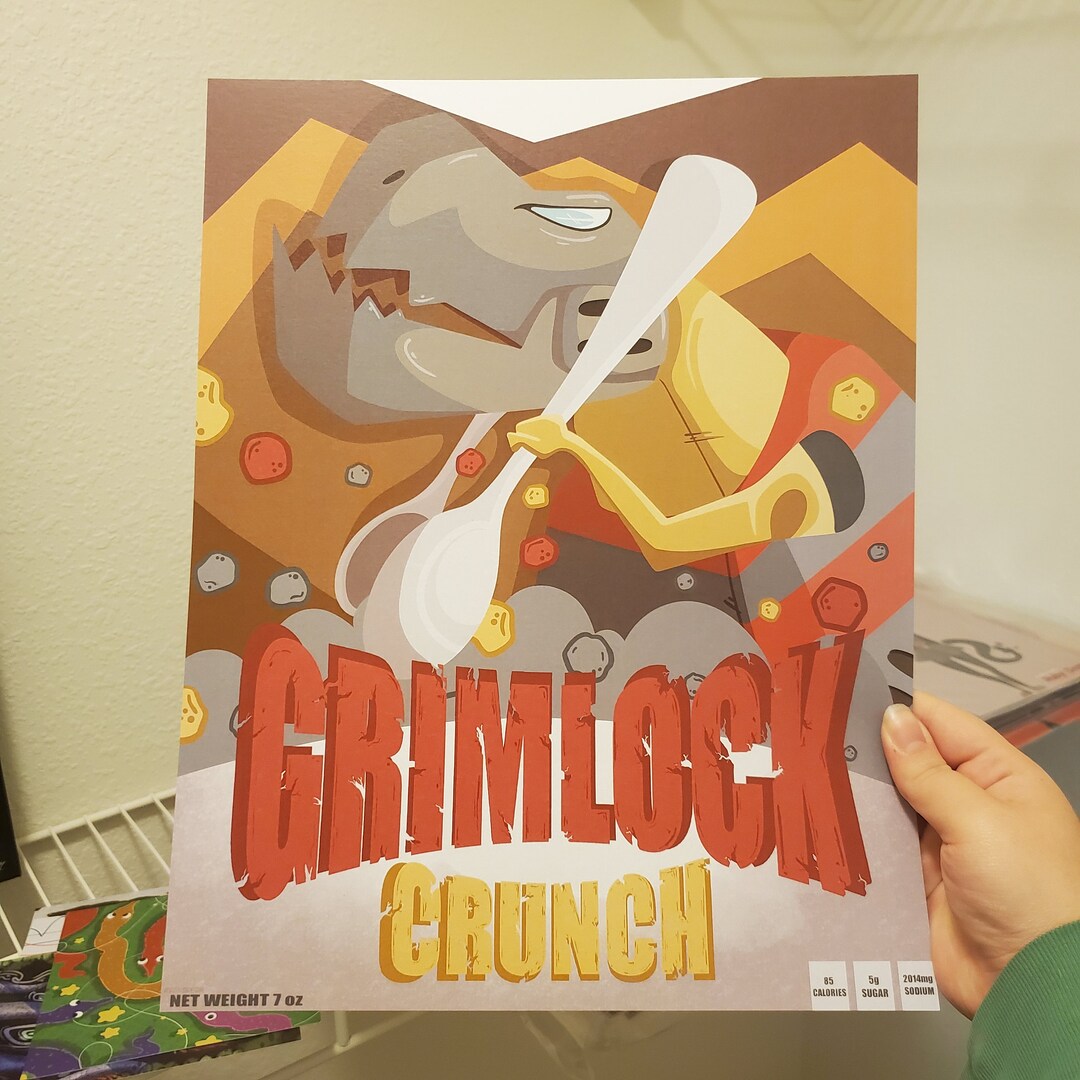 Robot Dinosaur Cereal Box Art Print - Etsy