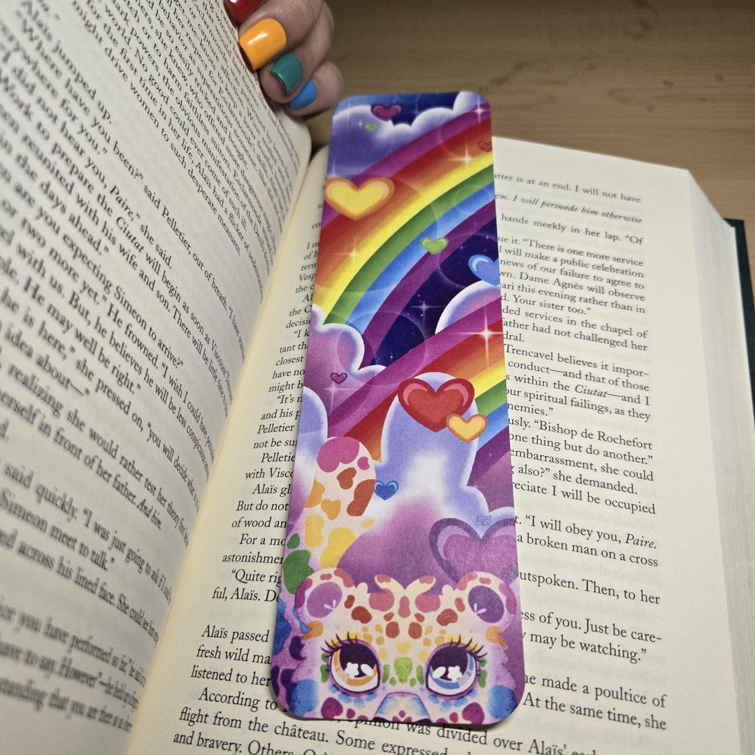 Rainbow Snow Leopard Lisa Frank Inspired Bookmark - Etsy