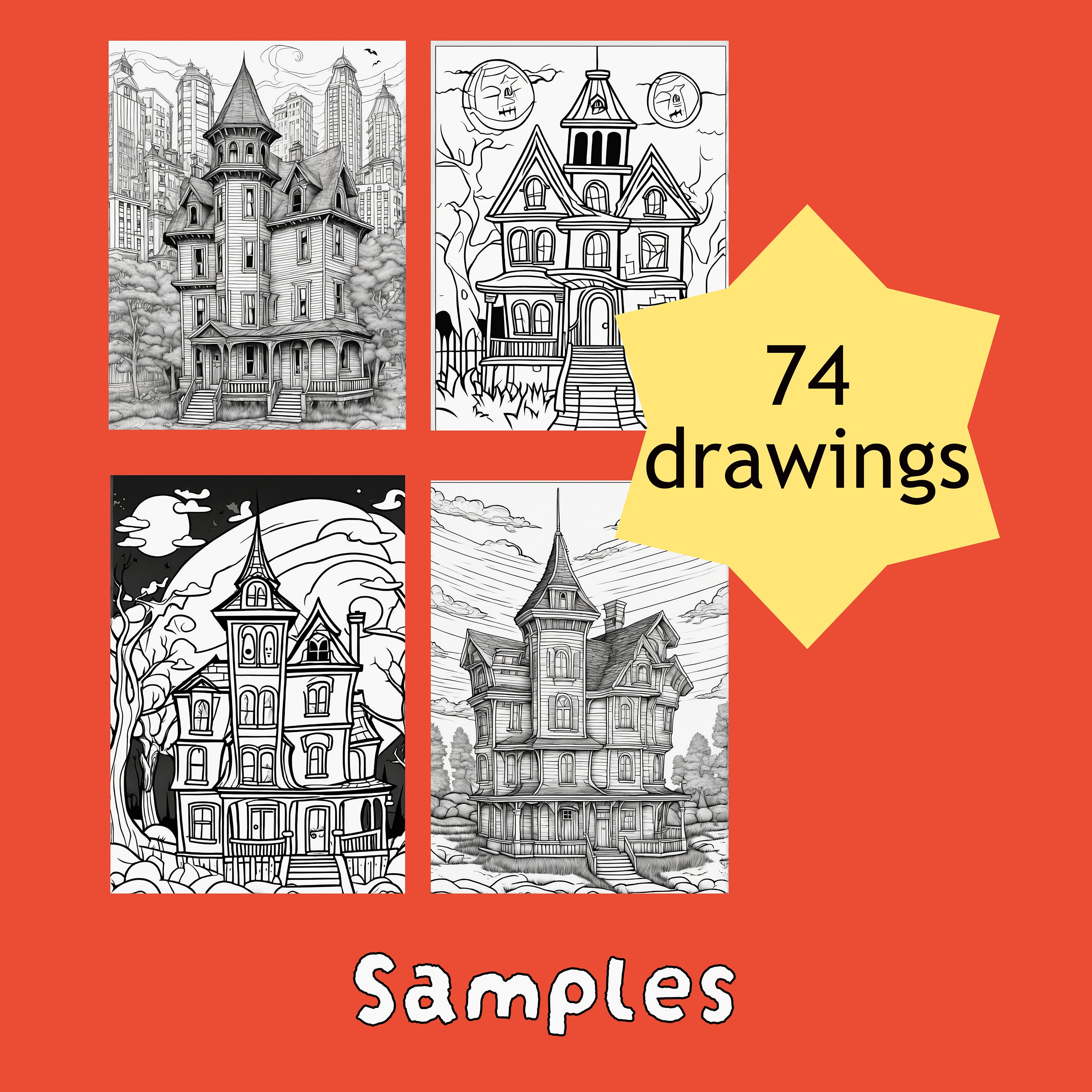 74 Beautiful Haunted House Coloring Book for Adults (and Teens ...