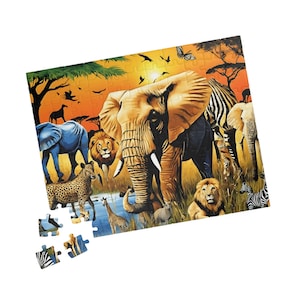 Colorful African Savannah Jigsaw Puzzle, Great Gift Idea, Family Fun ...
