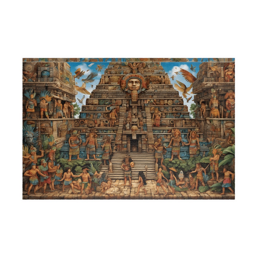 Colorful and Artful Aztec Gods Jigsaw Puzzle, Great Gift Idea, Family ...