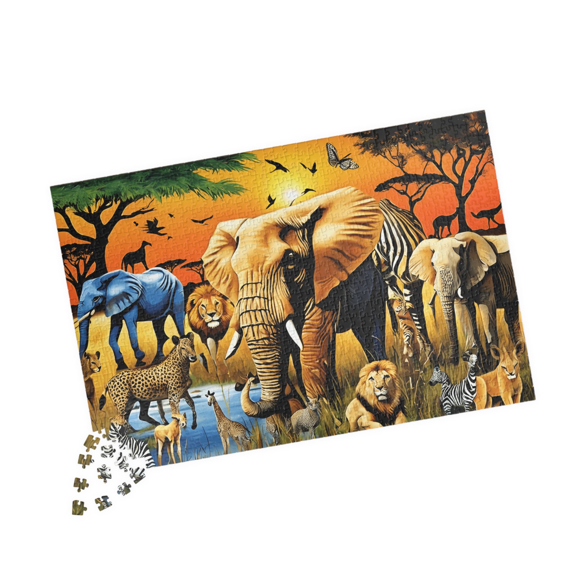 Colorful African Savannah Jigsaw Puzzle, Great Gift Idea, Family Fun ...