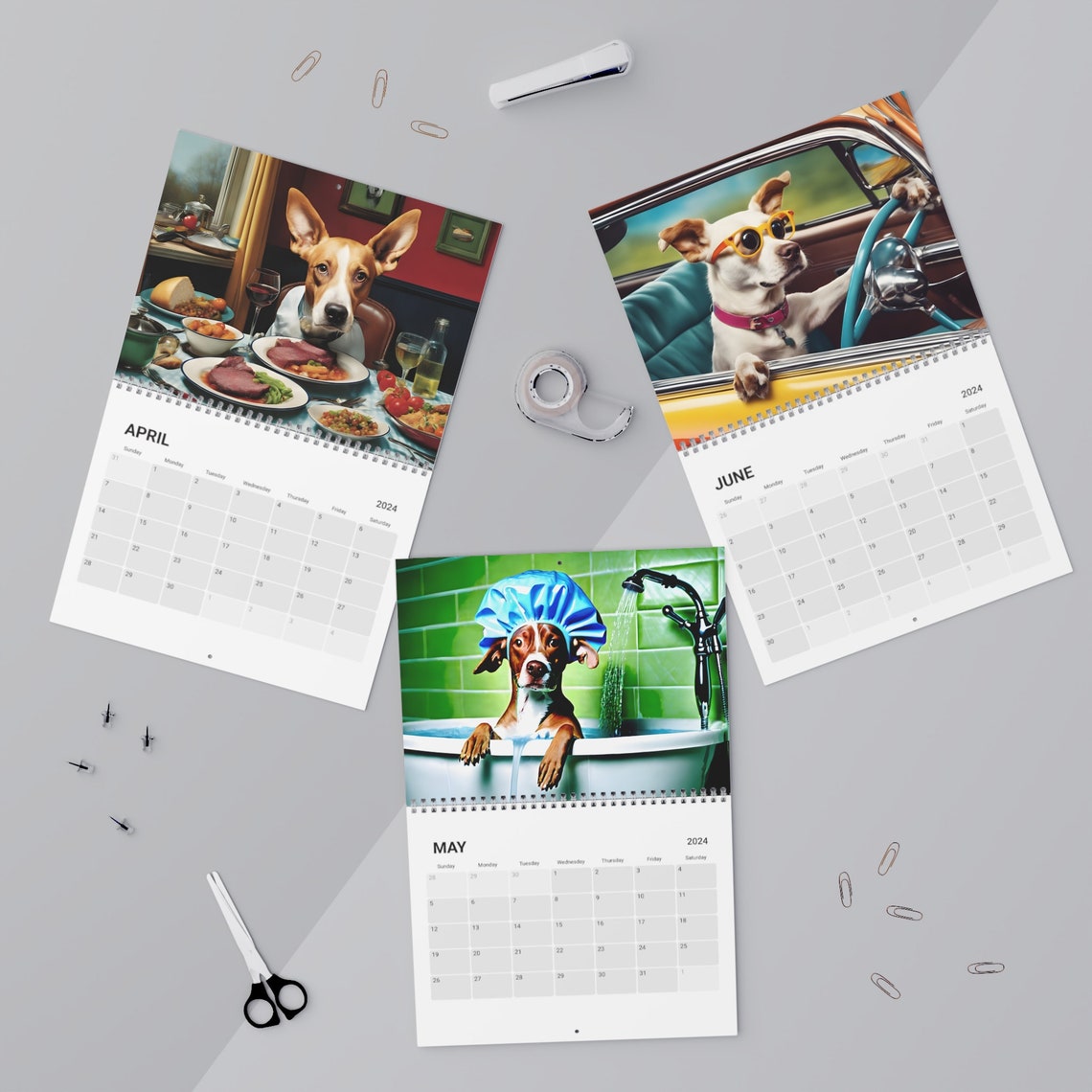 Dog Daze Humorous Dog Lover Calendar 2024, Birthday Gift, Christmas ...