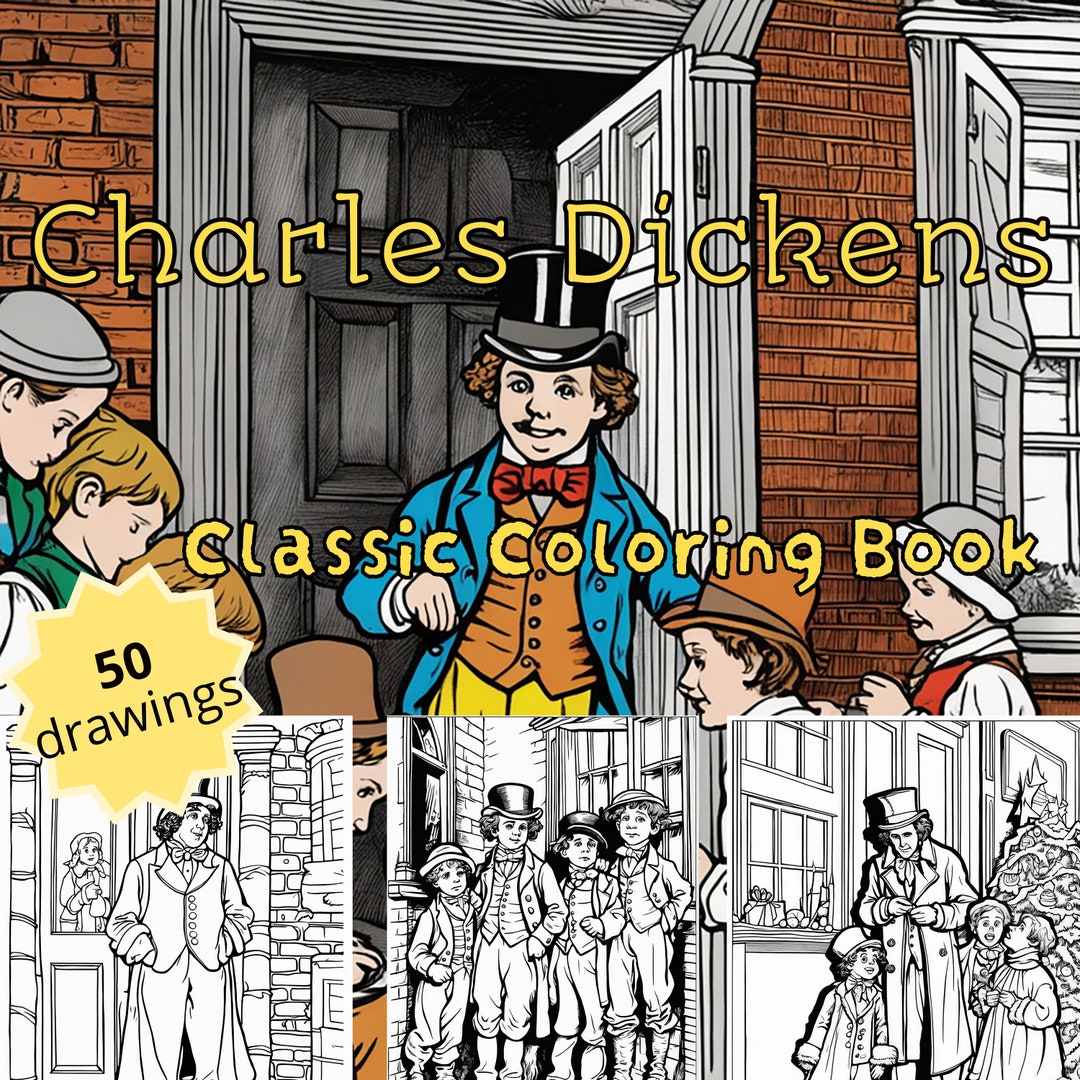 Charles Dickens Classic Coloring Book for Adults and Teens, Printable ...