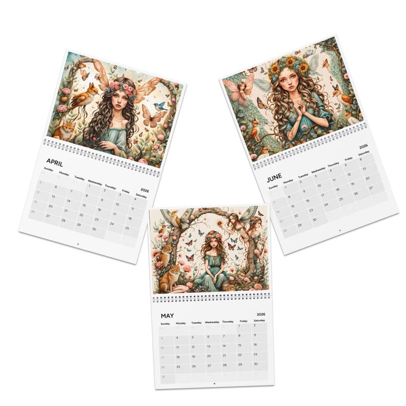 Earth Angel Calendar (2026), Boho Style Art, Birthday Gift, Christmas ...