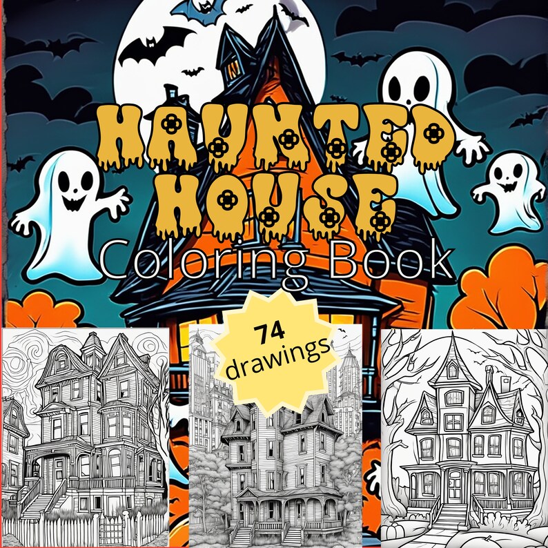 74 Beautiful Haunted House Coloring Book for Adults (and Teens ...