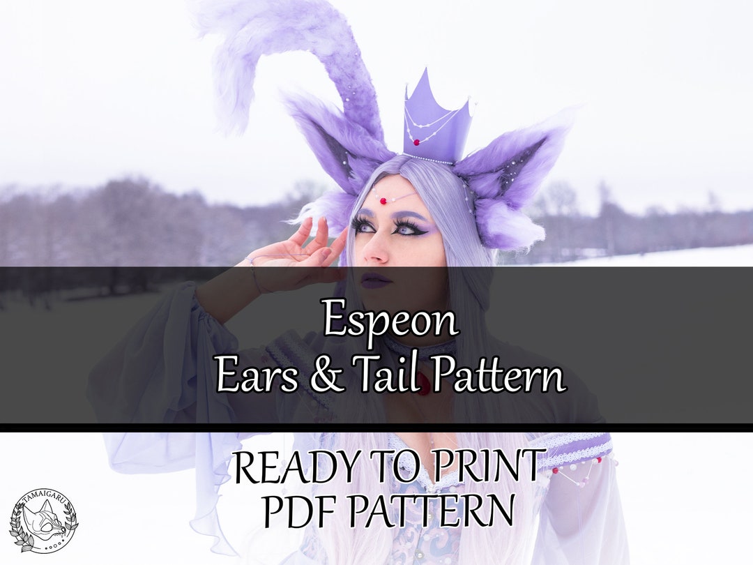 Espeon Ears and Tail Patterns - PDF | Pokémon Espeon Cosplay Costume Props Diy Fur Furry - Etsy