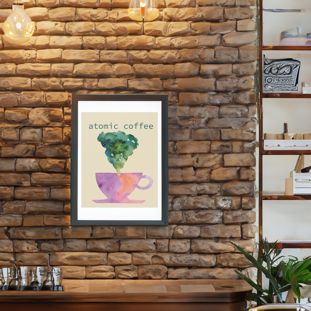 Coffee Wall Art Retro Atomic Poster for Kitchen or Coffee Bar, Unique ...