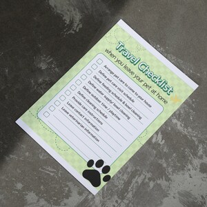 Pet Travel Essentials Checklist - Dog and Cat Travel, Printable PDF ...