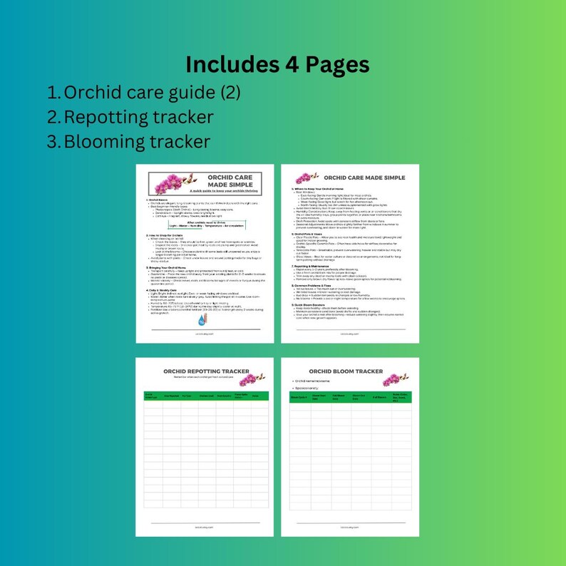 Orchid Care Guide & Tracker (PDF Download) - Etsy