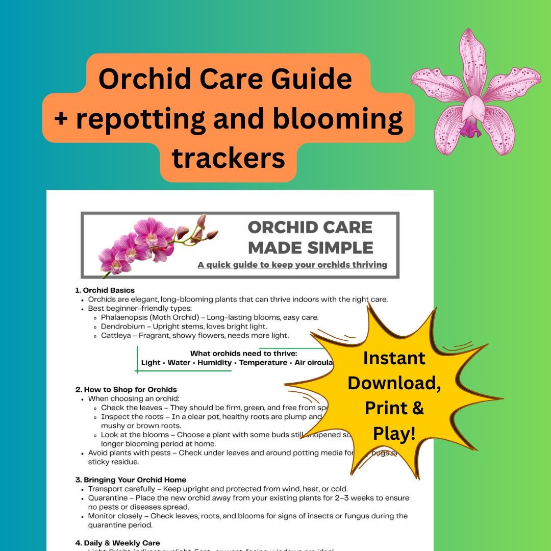 Orchid Care Guide & Tracker (PDF Download) - Etsy