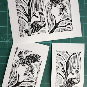 Toucans Linocut Print: Original Handmade Bird Art - Etsy