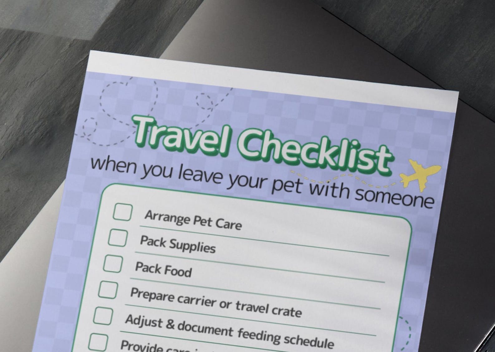 Pet Travel Essentials Checklist - Dog and Cat Travel, Printable PDF ...