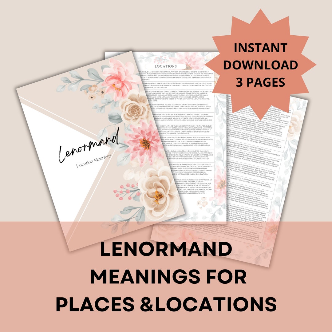 Lenormand Printable Meanings for Indicating Locations in Readings ...