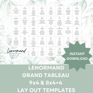 Lenormand Grand Tableau 9x4 and 8x4+4 Lay Out Templates - Etsy