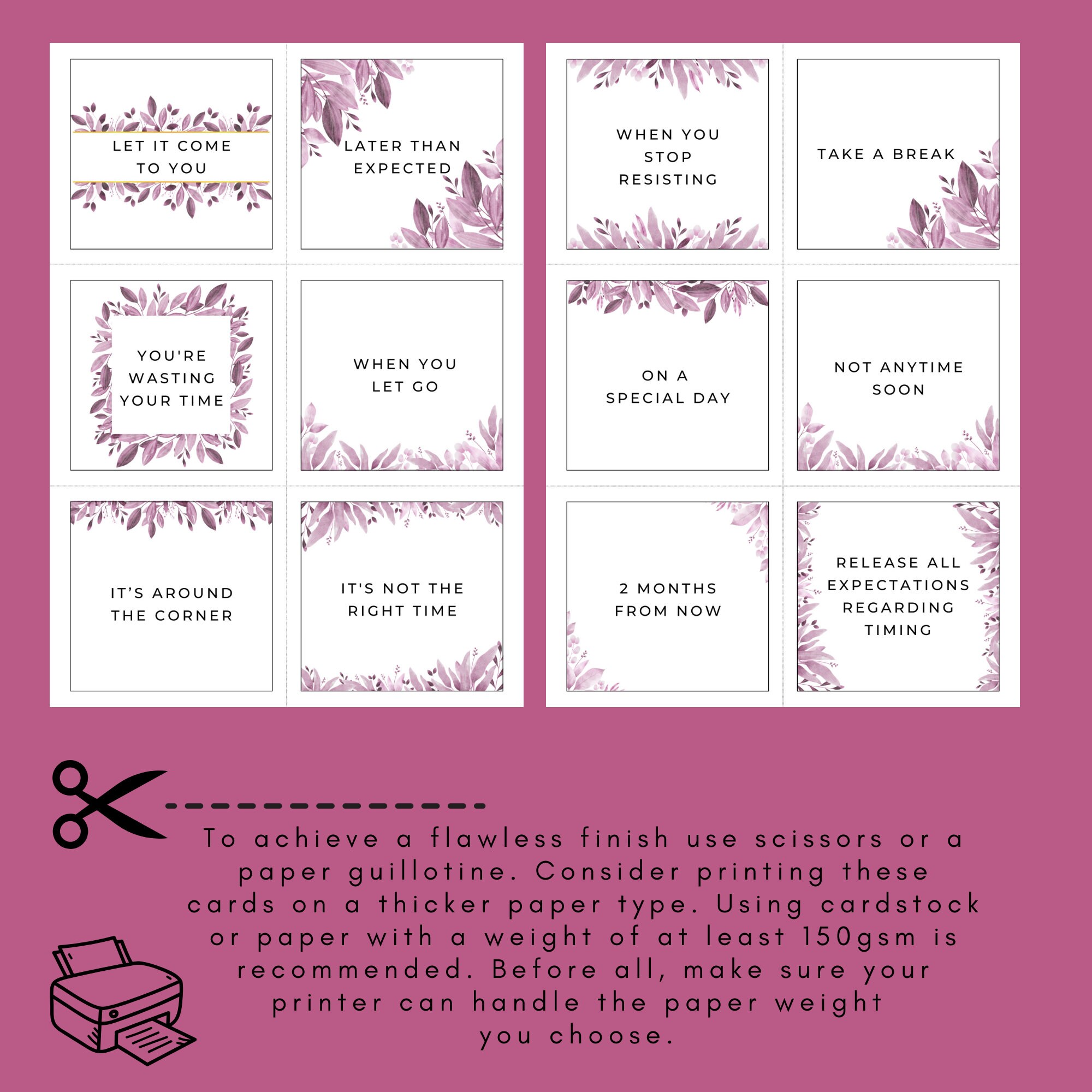 Divine Timing Cards Printable PDF - Etsy