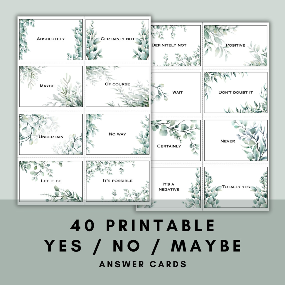 Yes / No / Maybe Answer Cards Printable PDF - Etsy