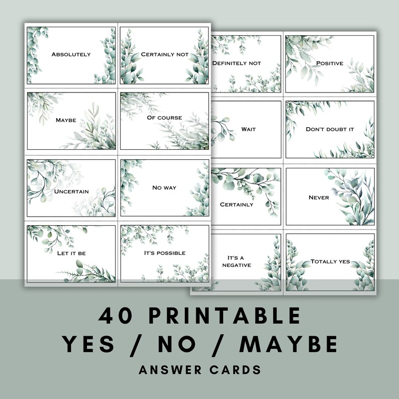 Yes / No / Maybe Answer Cards Printable PDF - Etsy