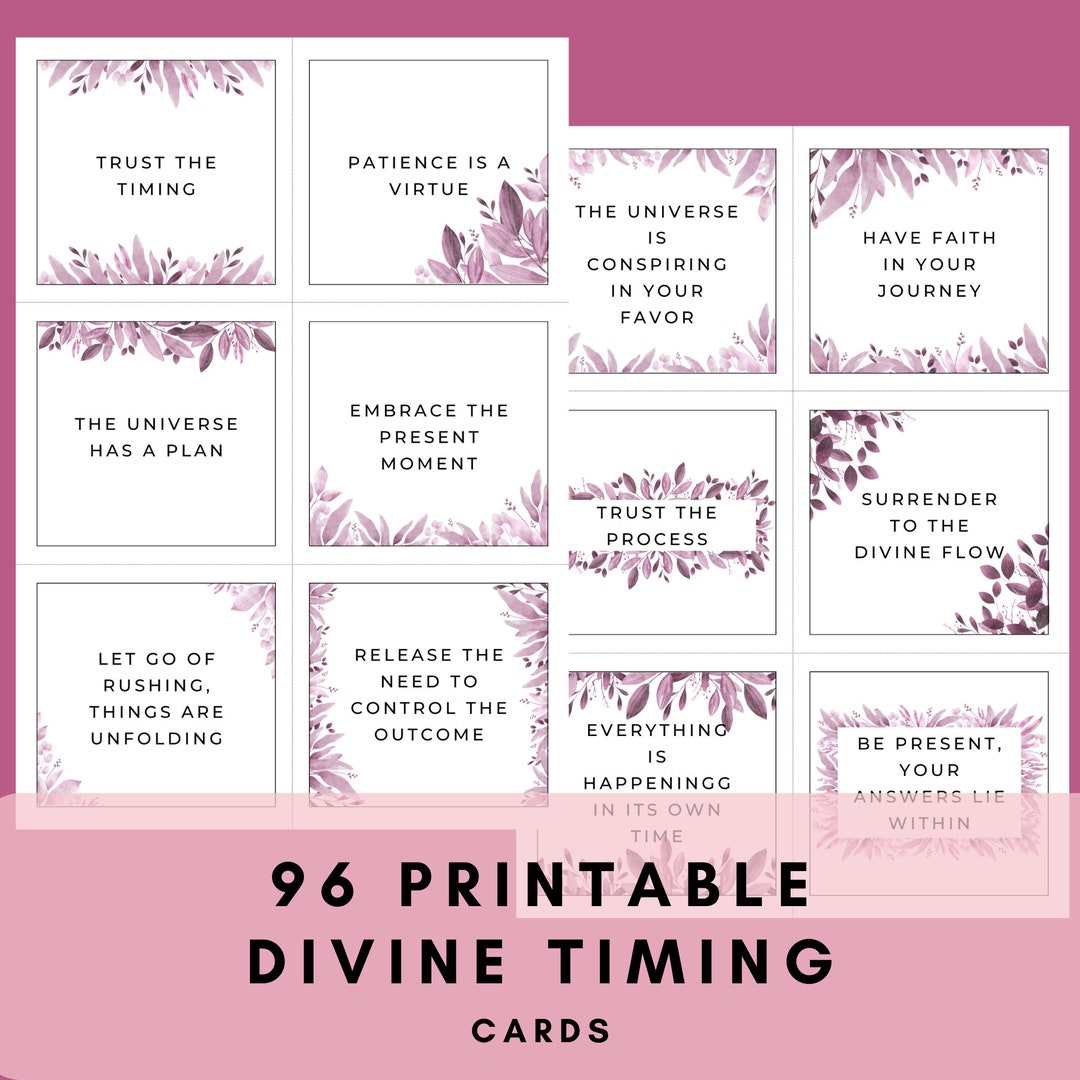 Divine Timing Cards Printable PDF - Etsy